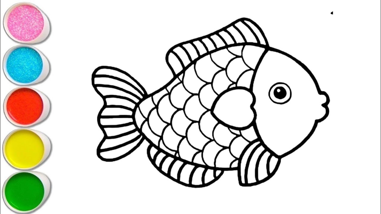 A beautiful Fish Drawing for kids | How to draw a Fish for kids ...