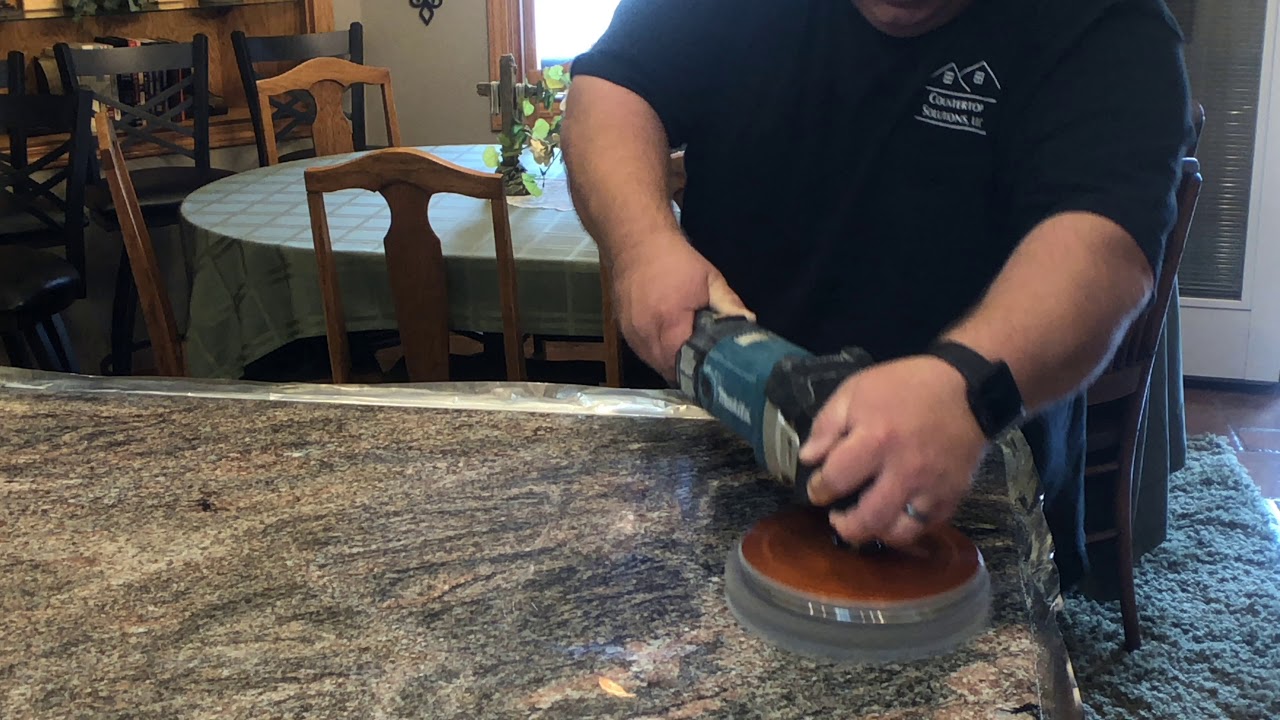 Top Polishing a Granite Countertop - YouTube