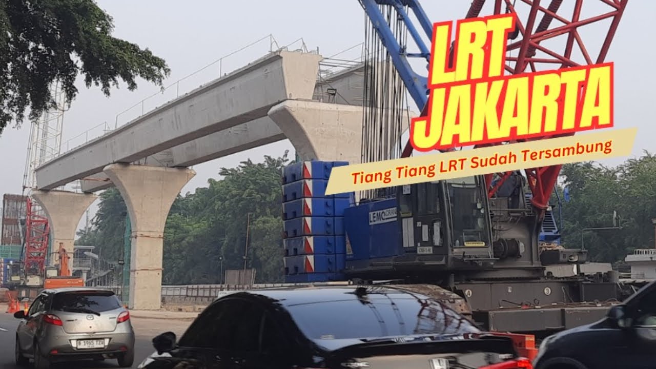 LRT JAKARTA Proggres Pembangunan Tiang Tiang LRT Tersambung - YouTube