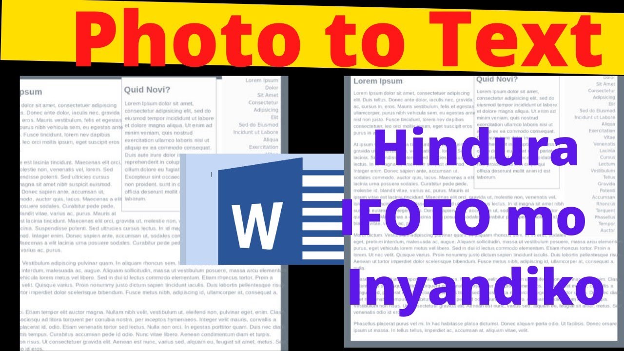 Dore uko wahindura IFOTO mo inyandiko(Text)|How to Convert Photo to ...