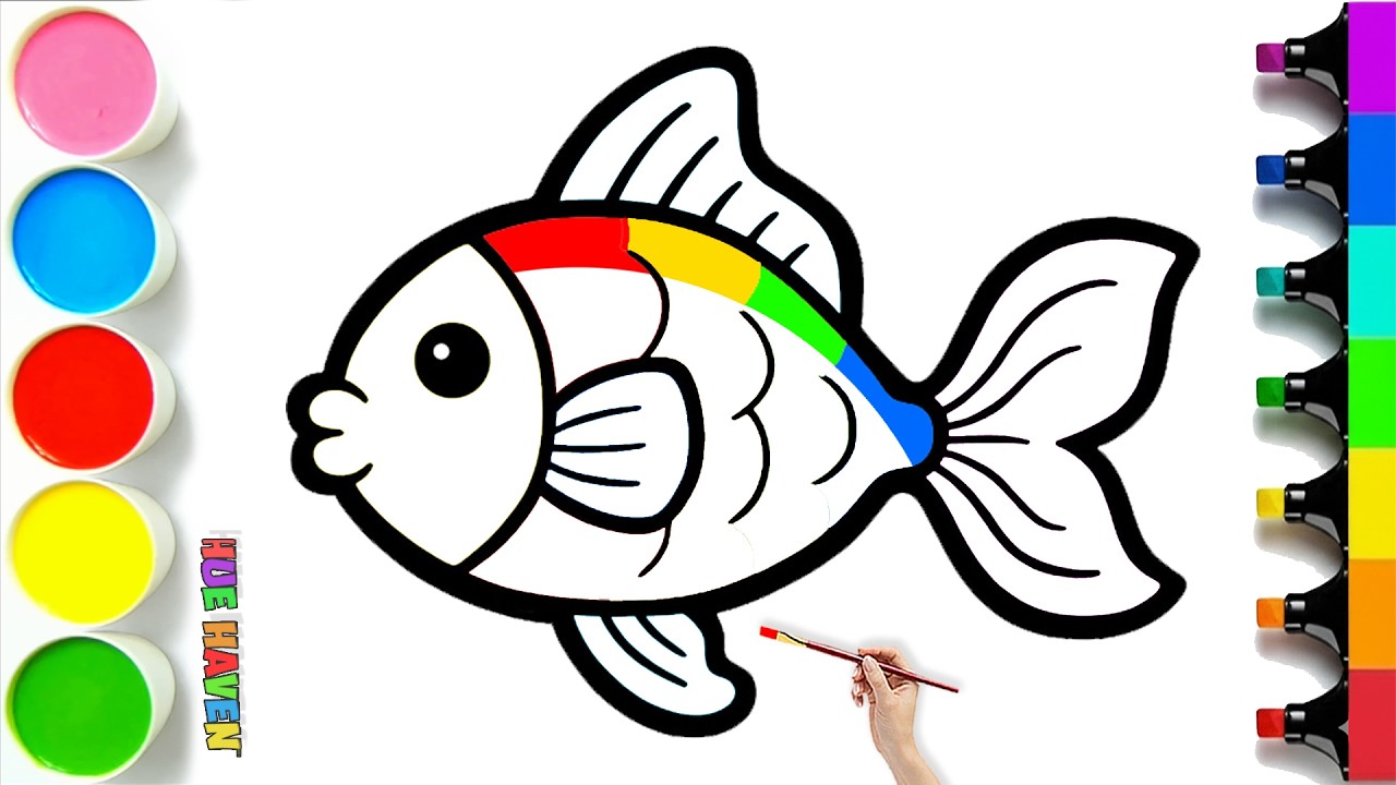 🐠 How To Draw a Beautiful Rainbow Fish | Step by Step Tutorial #468 ...