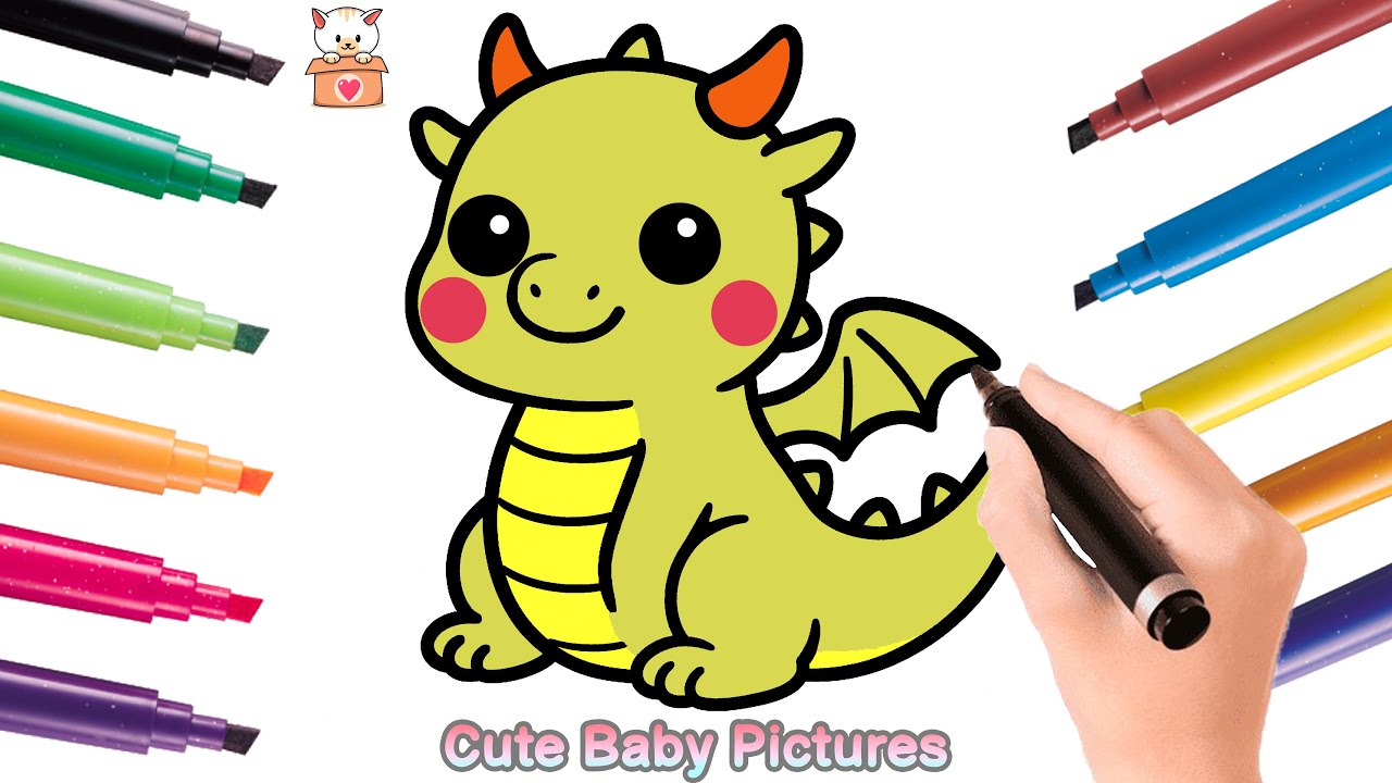 How to Draw a Cute Dragon – Fun and Easy Drawing for Kids! - YouTube