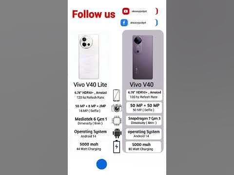 Vivo V40 lite vs vivo v40 - YouTube