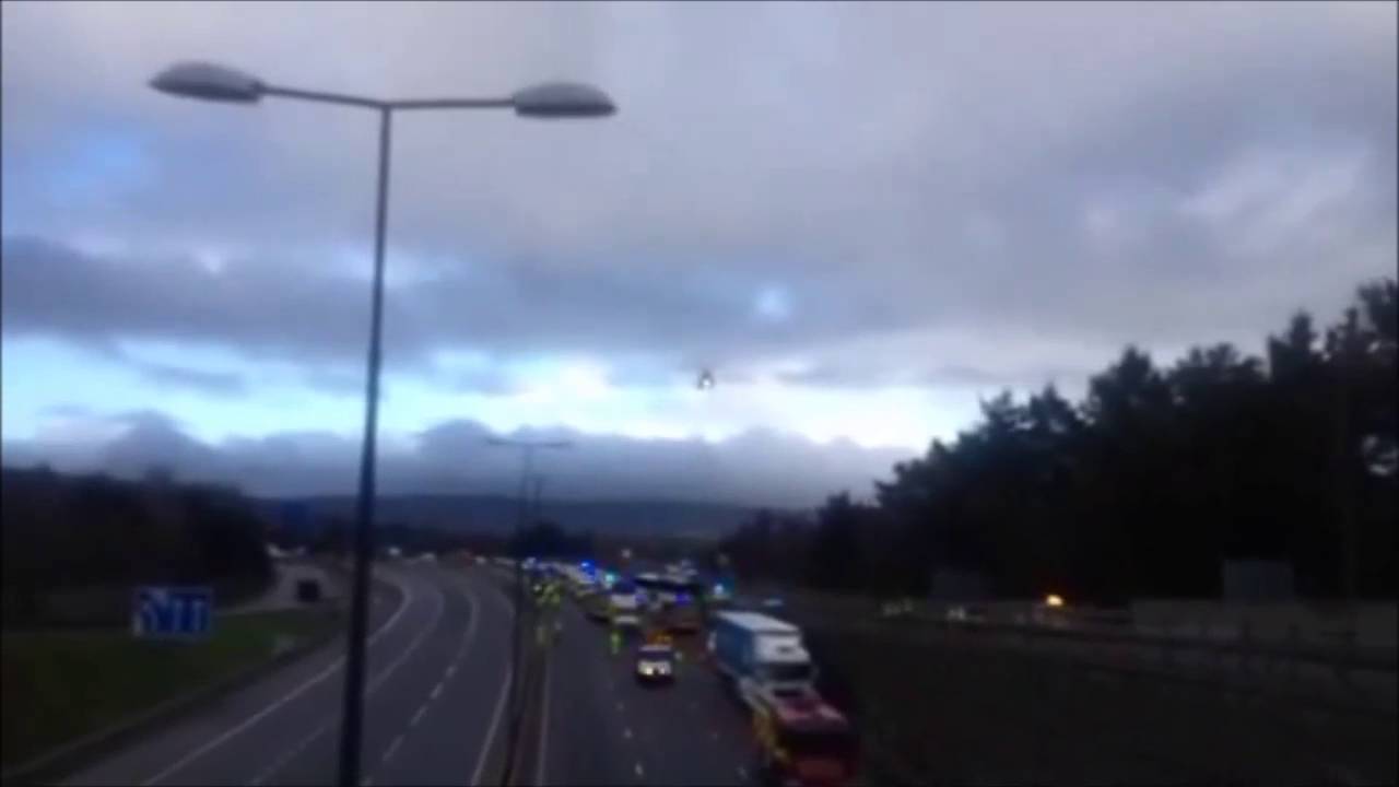 Newport M4 coach crash - YouTube