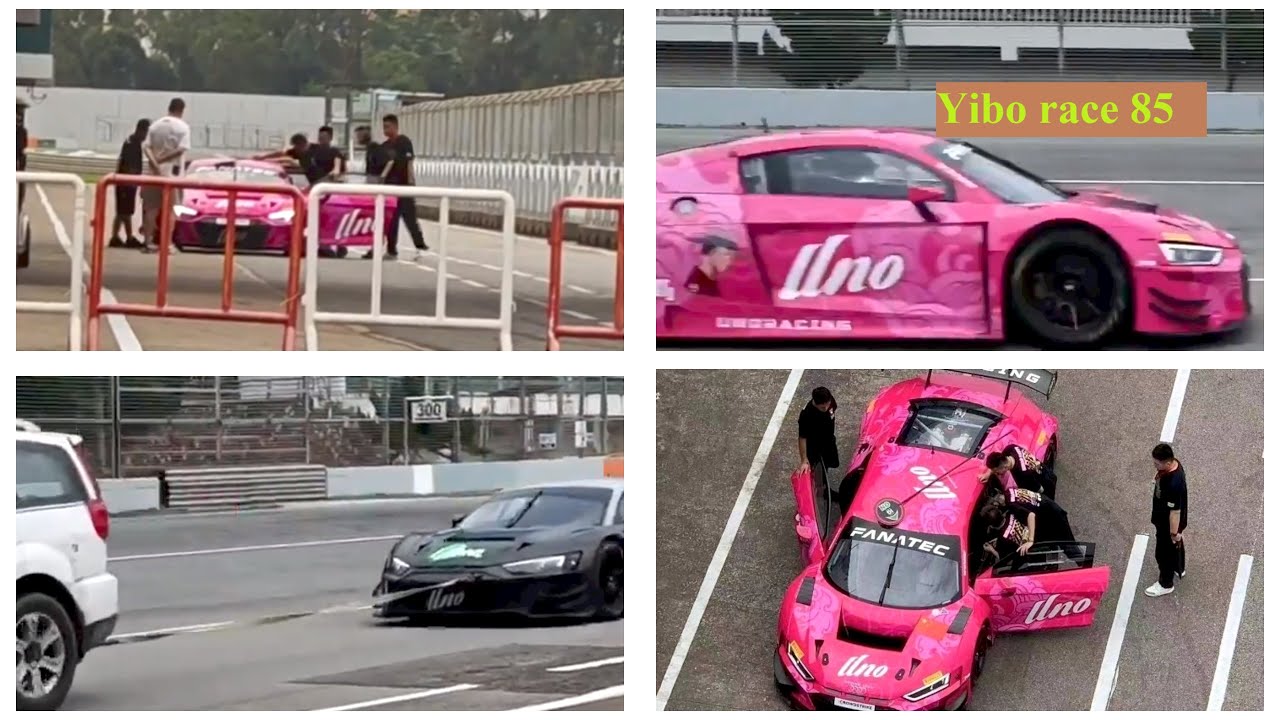 After the black car crashed, Wang Yibo switched to a pink R8 racing car ...