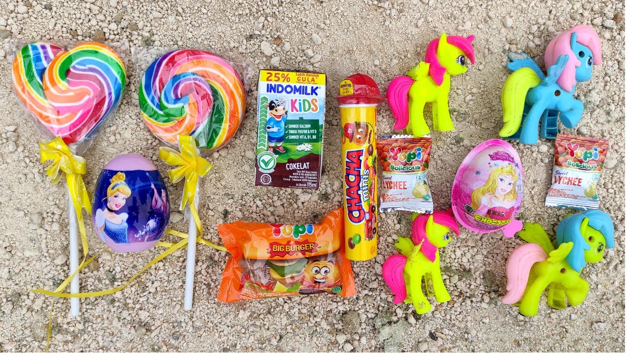 Panen permen yupi permen lolipop Kuda poni coklat choki Doraemon Barbie ...