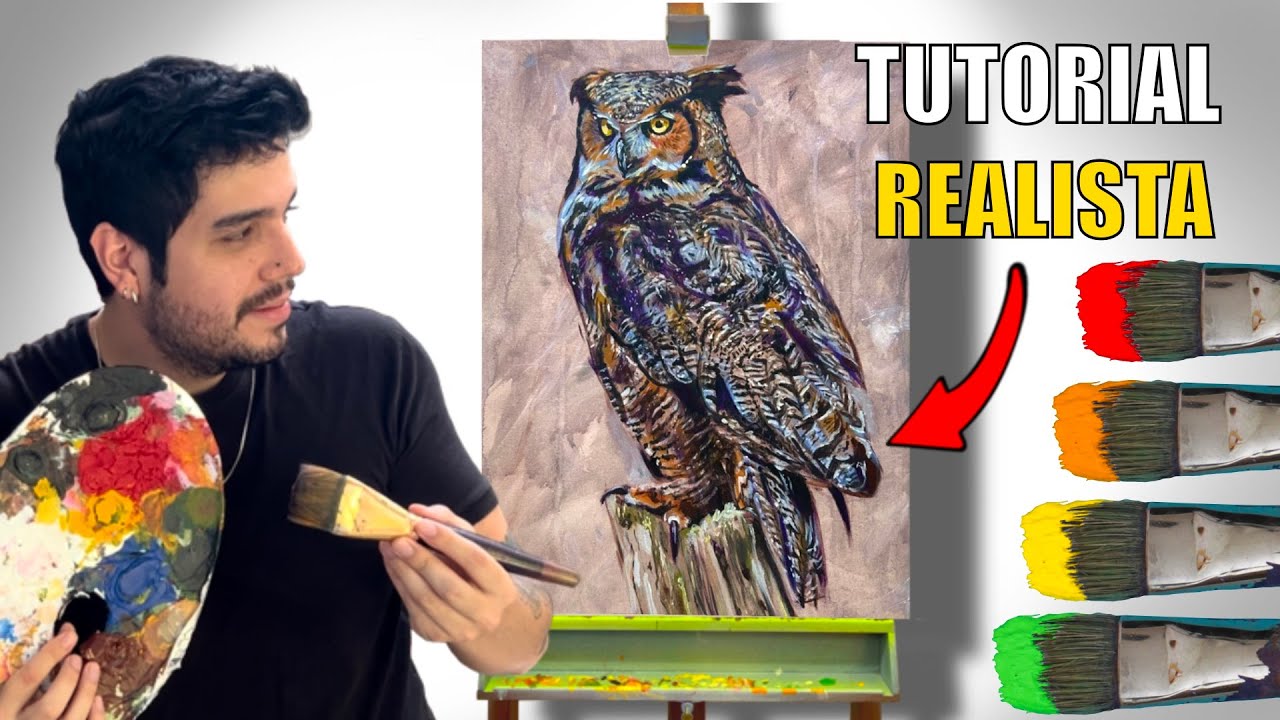 COMO PINTAR un BUHO - TUTORIAL paso a paso - YouTube