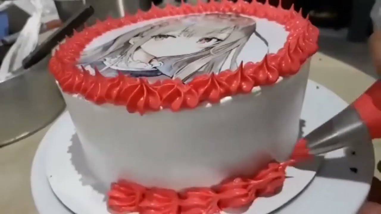 ANIME BIRTHDAY CAKE EASY DESIGN | terrie habets #shorts - YouTube