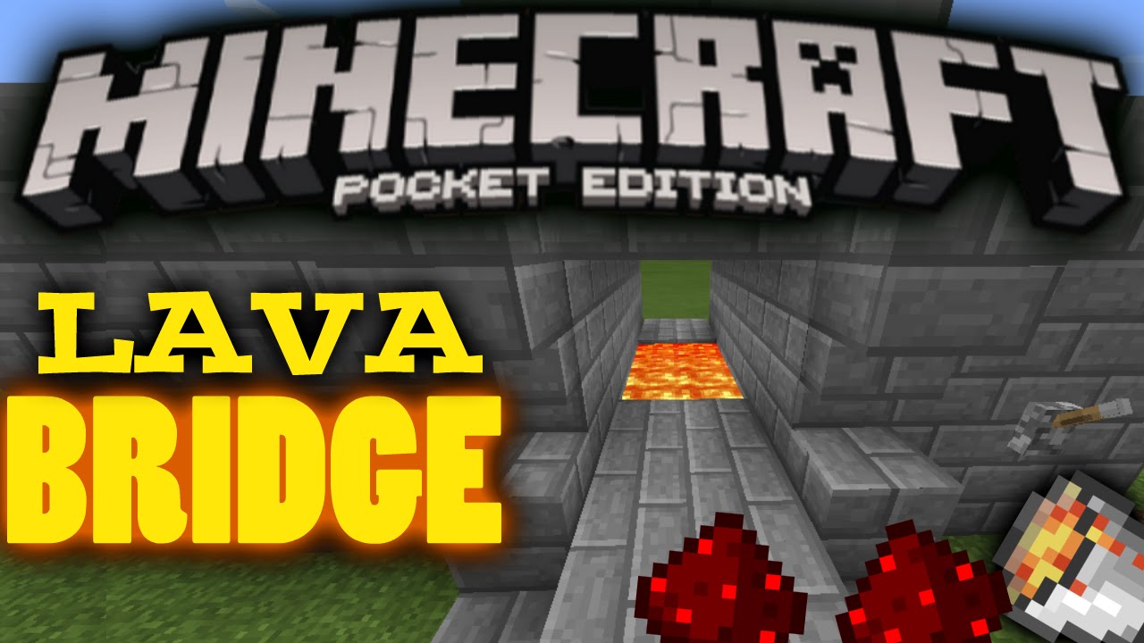 MCPE Lava Bridge - Minecraft PE Redstone build [0.14.0] - YouTube