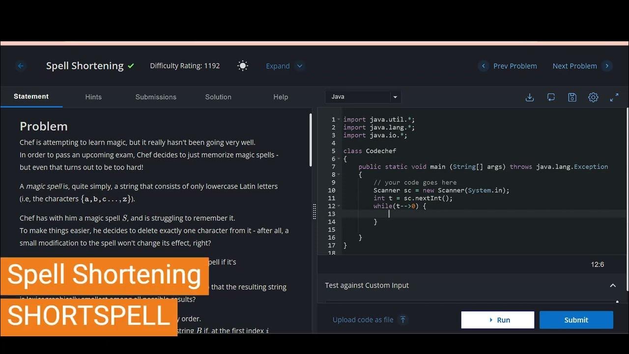 CodeChef Starters 117 Spell Shortening Solution || #SHORTSPELL #codechef #Starters117 #java #dsa ...