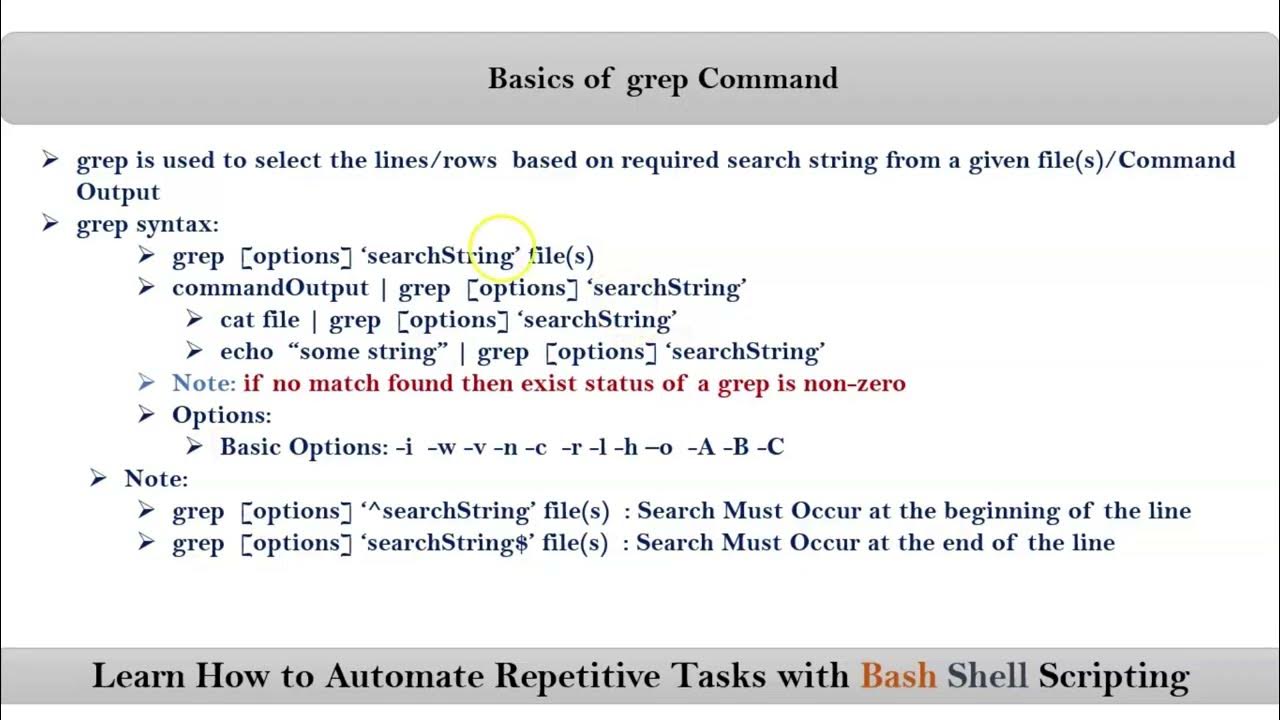 Section 9 Video 6 Basics Of Grep Command Vrtechnologies By Narendrap Youtube