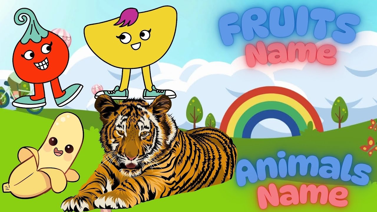 Combine learning fruits and animals name #learning #learningenglish # ...