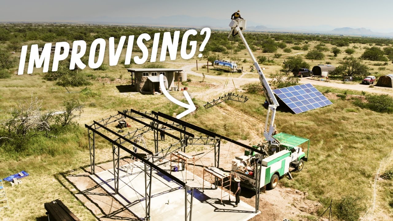 WEIRD TRUSS INSTALL - Finishing Metal Frame Build (Airstream Carport ...