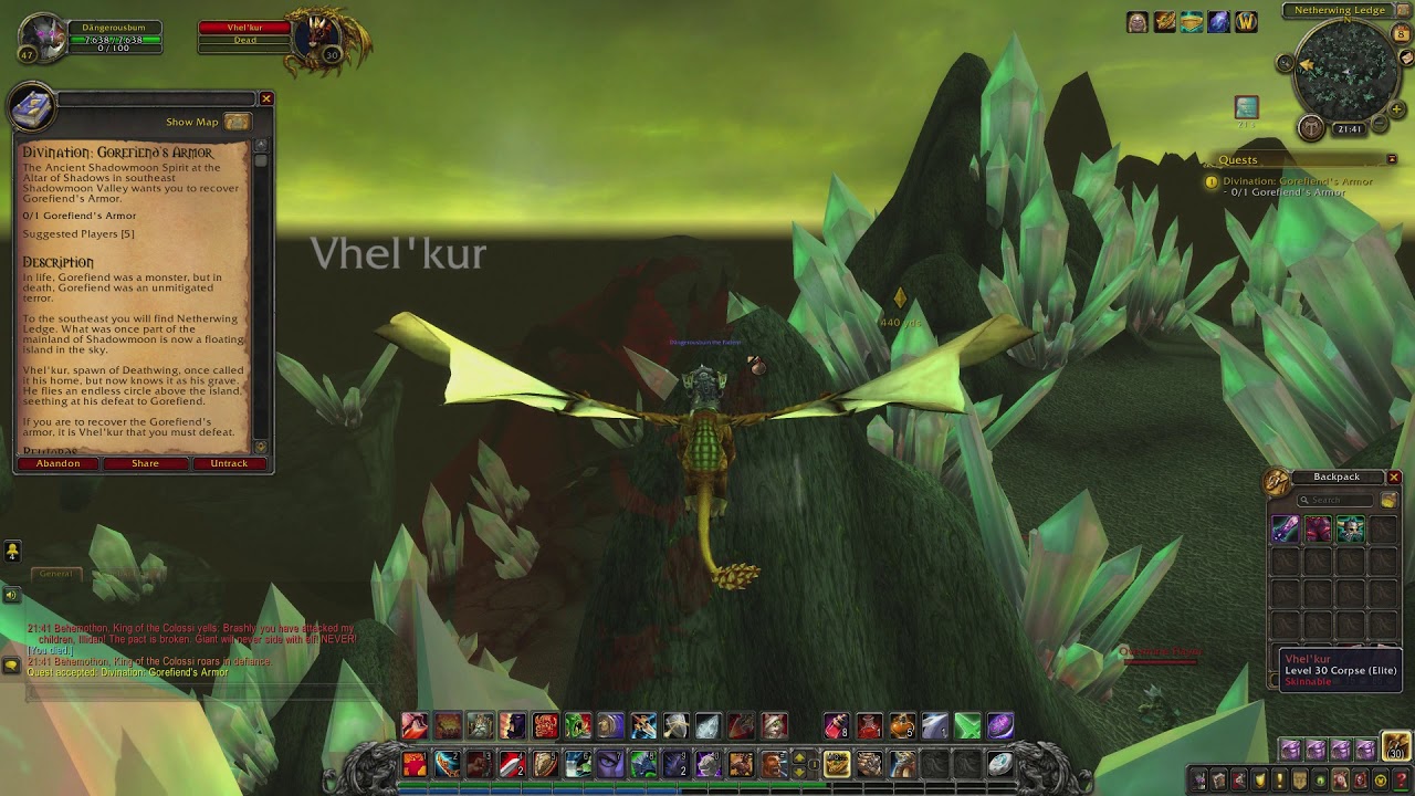 World of Warcraft: Divination: Gorefiend's Armor - Quest ID 10634 ...