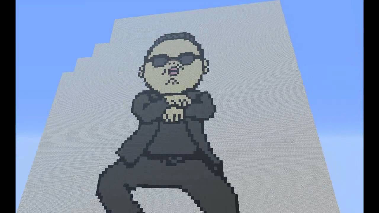 Minecraft: Gangnam Style Pixel Art (강남스타일). - YouTube