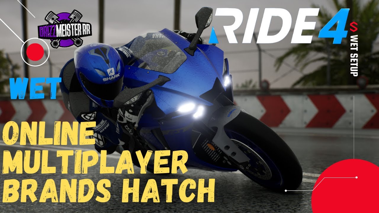 Ride 4 Online Multiplayer Wet Race Brands Hatch & Bike Setup - YouTube