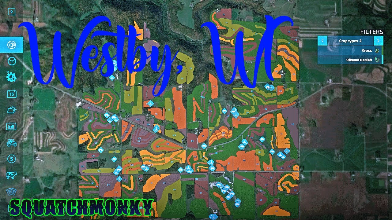 Westby, Wi over view of the farms and animal pens - YouTube