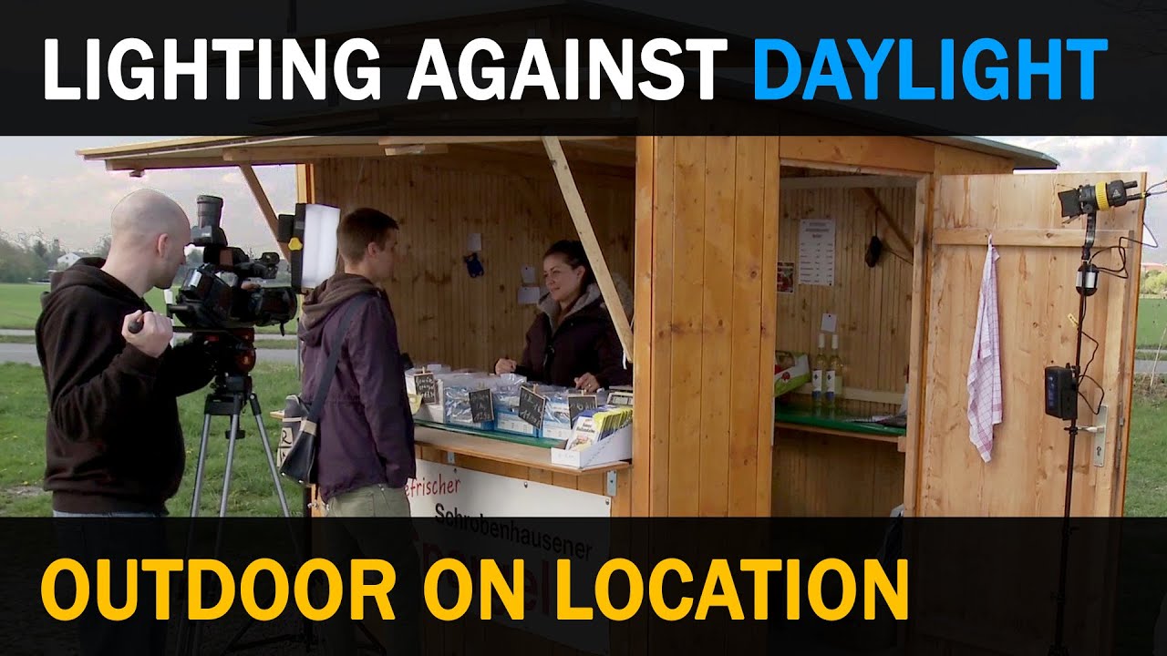 Lighting against daylight - outdoor on location - YouTube