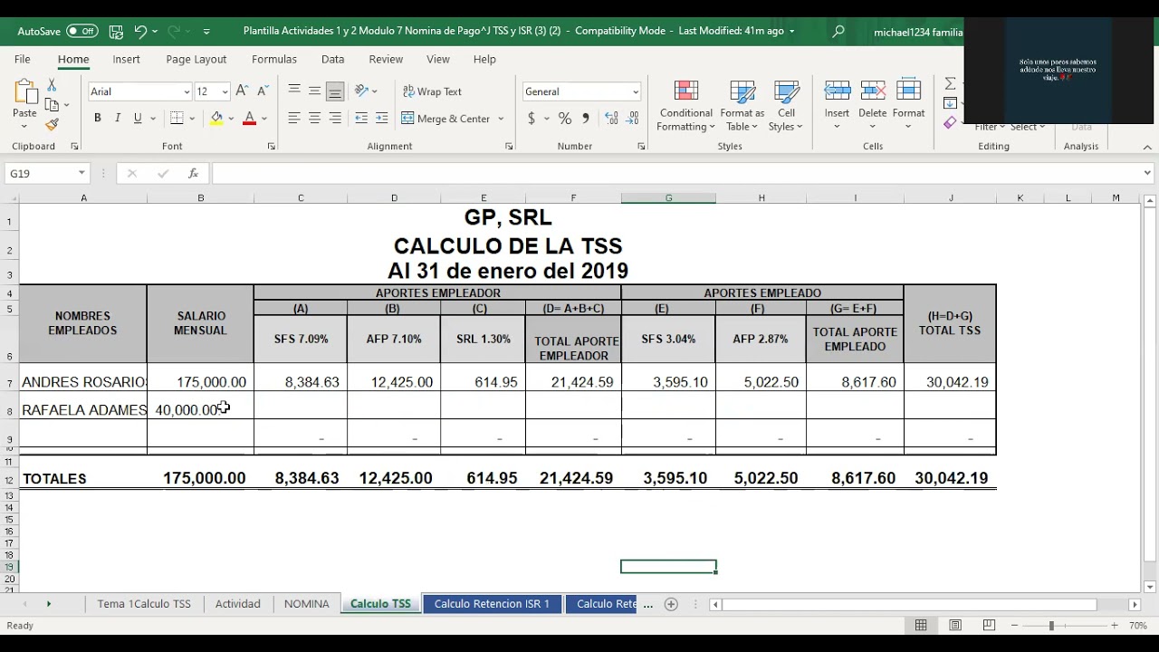 TSS Y NOMINA DE PAGO - 21-08 - YouTube