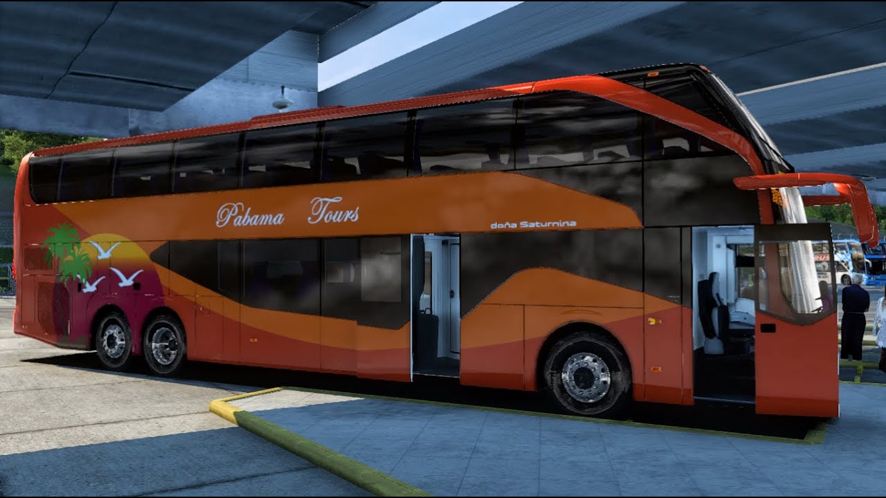 ETS 2 [1.48.5] Volvo 9800 DD Bus Mod - PABAMA TOURS Double Decker Bus ...
