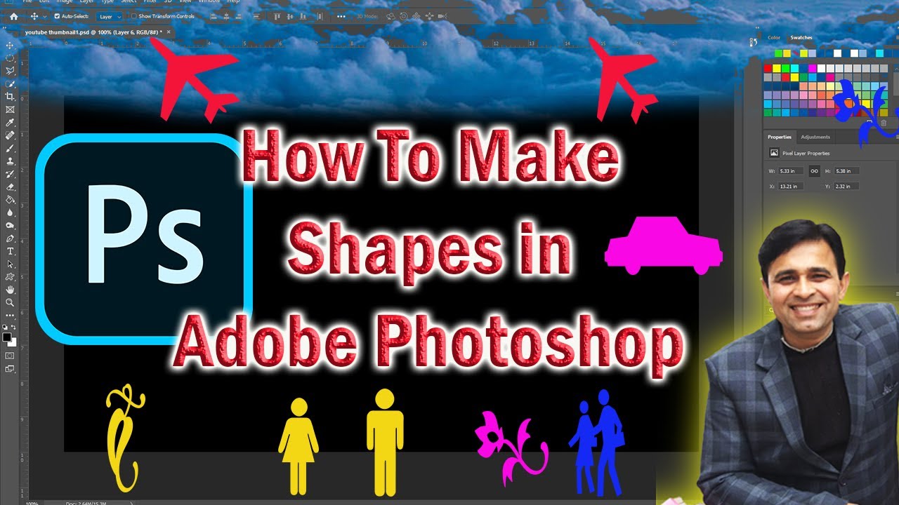 How to Make Shapes in Photoshop - (Photoshop Tutorial -20) - YouTube
