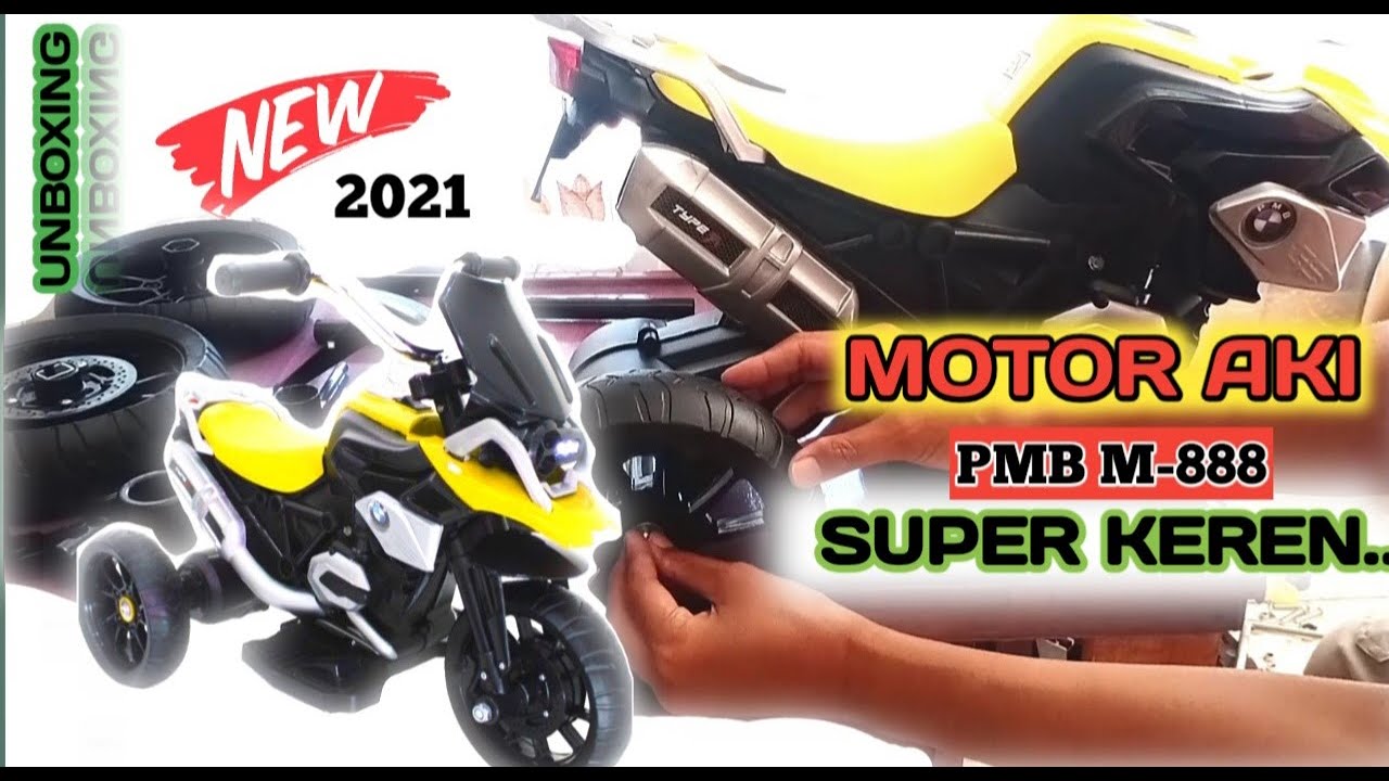 Motor aki anak cara merakit dan unboxing type PMB M-888 - YouTube