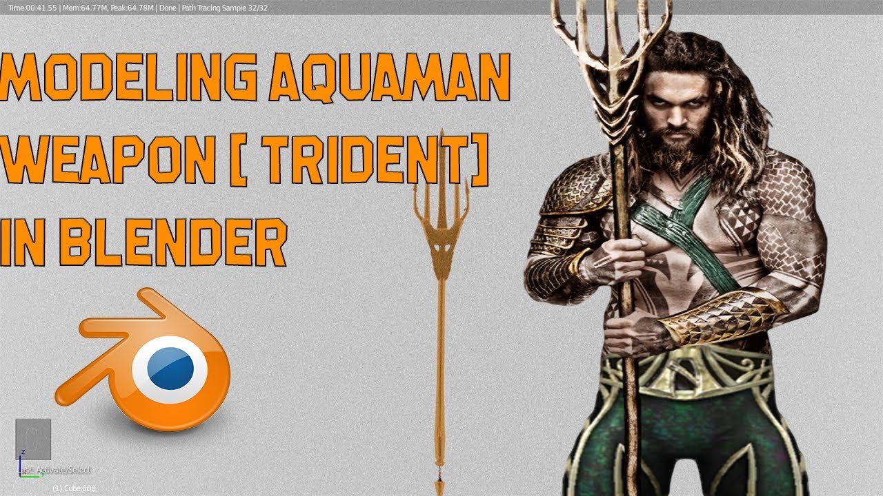 Modeling Aquaman Weapon [ Trident ] in Blender - YouTube