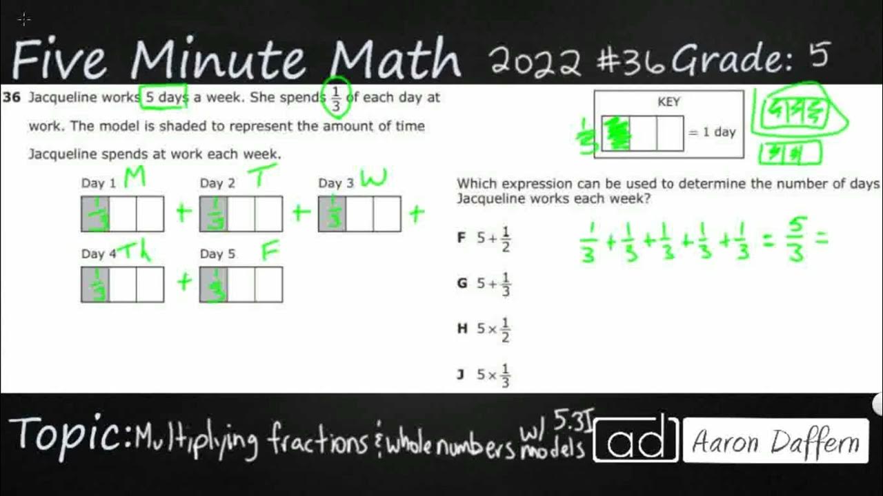 5th Grade STAAR Practice Multiplying Whole Numbers and Fractions with ...
