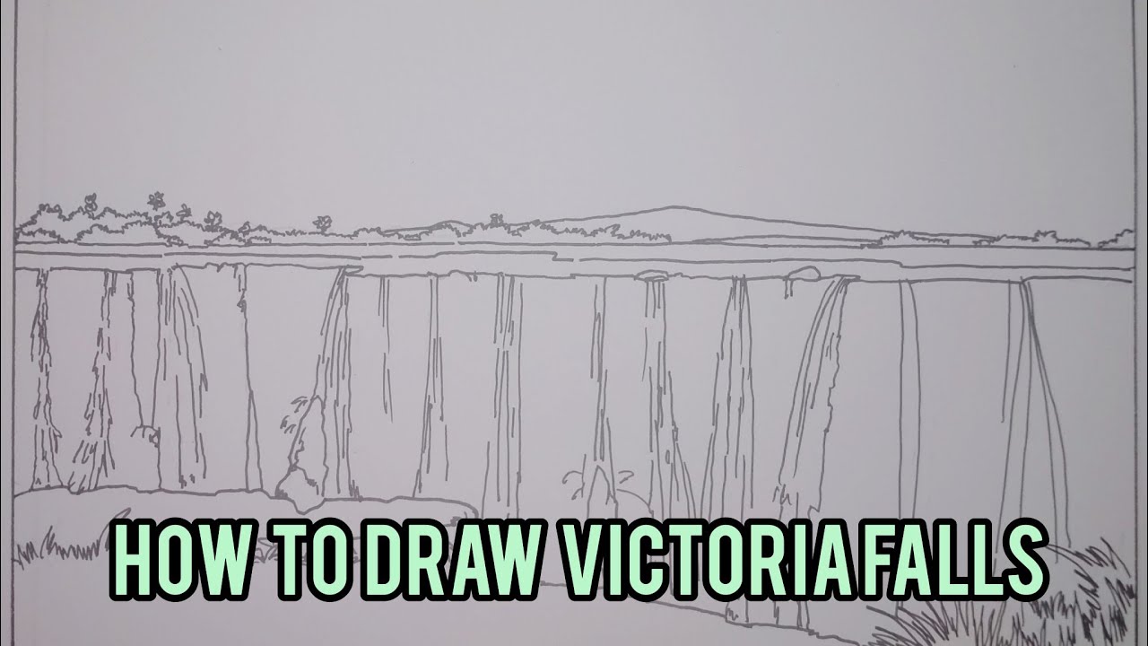 How to draw Victoria Falls|Pen - YouTube