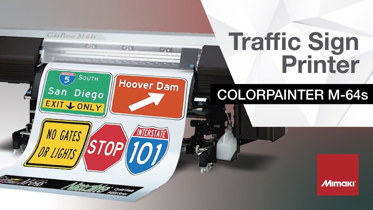 Mimaki Traffic Sign Printer, ColorPainter M-64s - YouTube