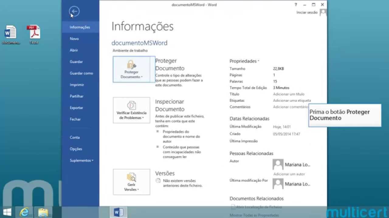 Assinatura digital de documentos em Microsoft Word 2013 - YouTube