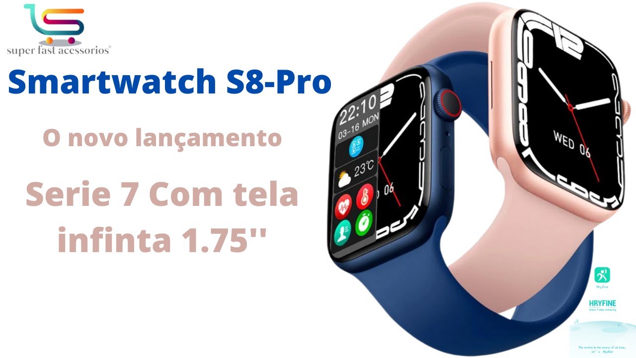 Smartwatch S8 Pro Novo Lançamento Com Muito Estilo em 5 Cores - YouTube