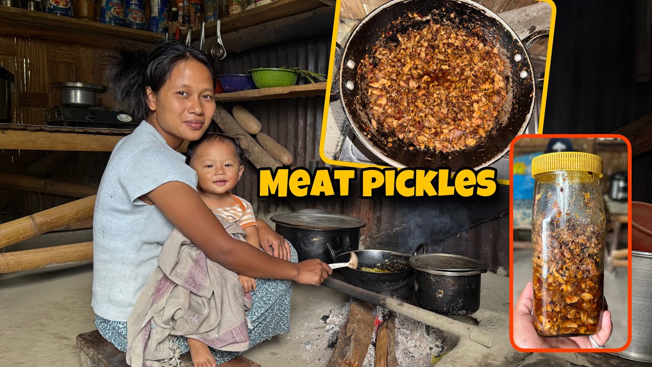 Spicy & Tasty Meat Pickle || Village Style Meat Pickle Making - YouTube