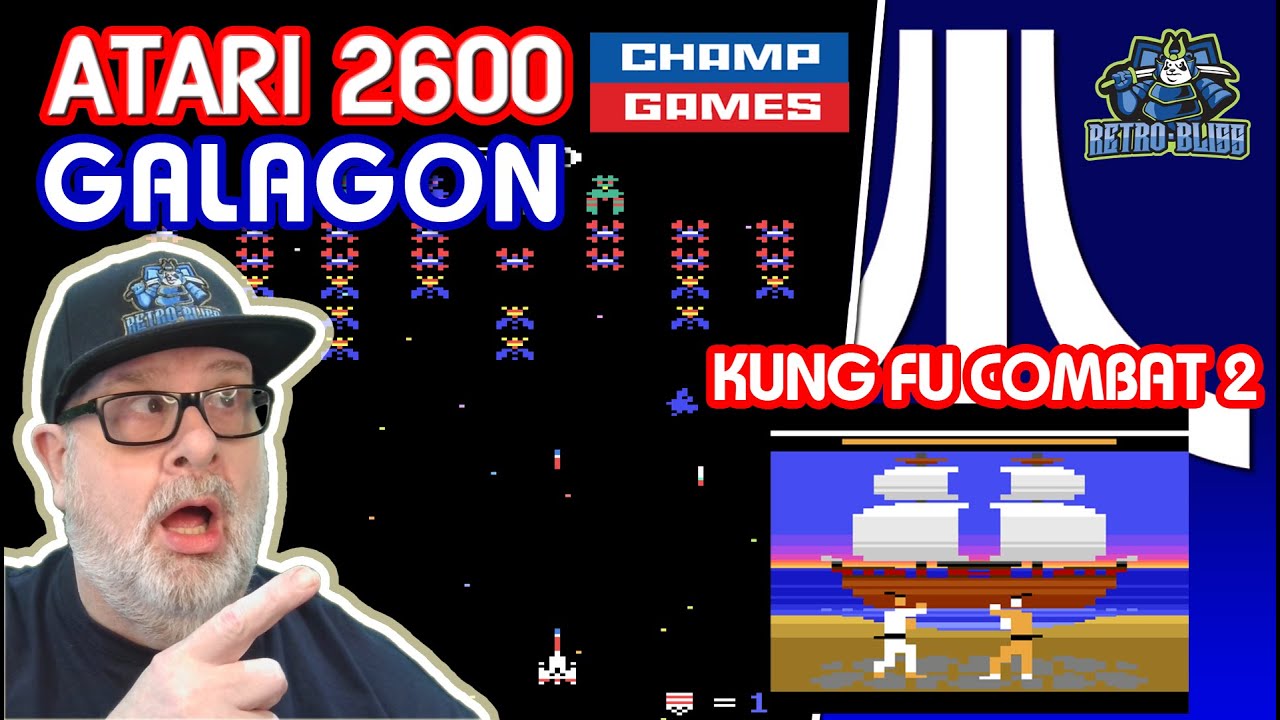 ATARI 2600 GALAGON Homebrew from Champ Games! BONUS Kung Fu Combat 2 ...