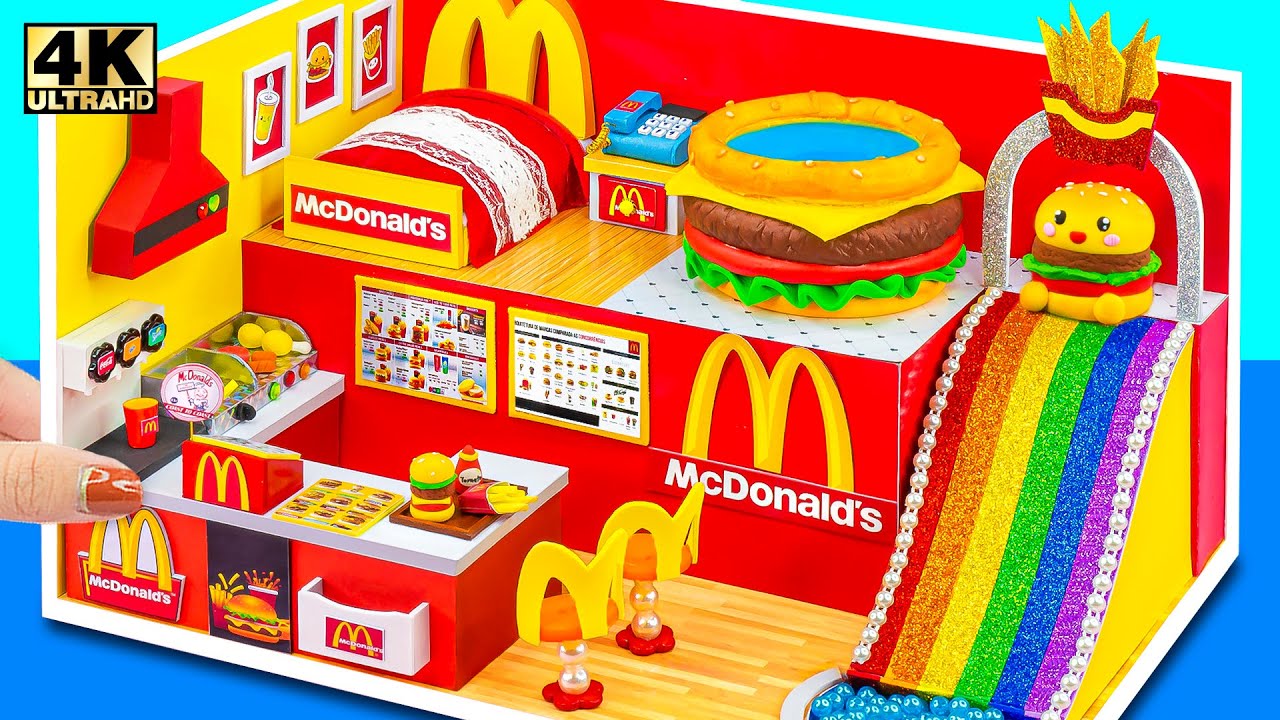 Building McDonalds Bedroom, Burger Swimming Pool, Rainbow Slide Pool ...