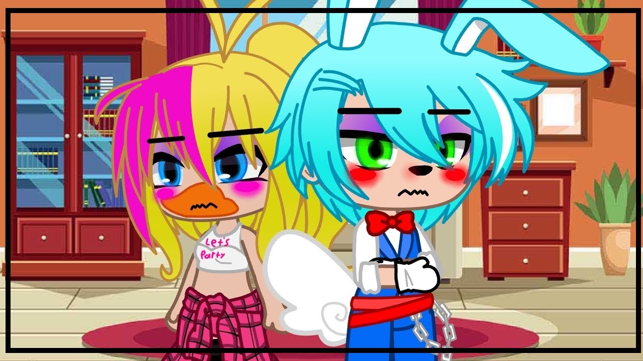 Toy Chica casi besa a Toy Bonnie // audio JuanDA // gacha club // FNAF ...