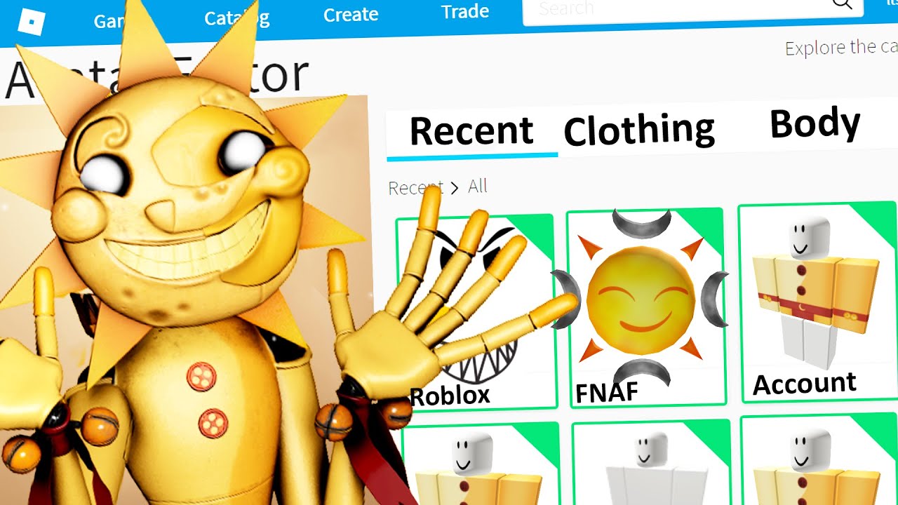 MAKING SECURITY BREACH SUNDROP a ROBLOX ACCOUNT (FNAF Five Nights at ...