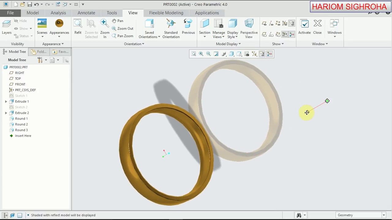 #CREO TUTORIAL RING BASIC# - YouTube