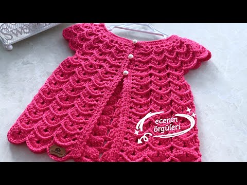 Super Beautiful Knitting Vest / Prenses Yelek /Tığ işi Kız Bebek Yeleği / 6-12 ay