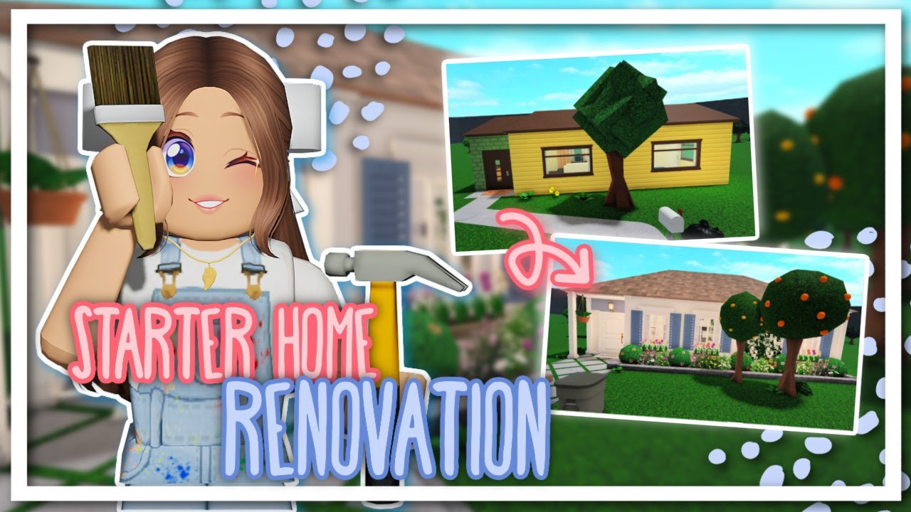 Renovating the BLOXBURG STARTER HOUSE and its actually pretty now🌷 ...