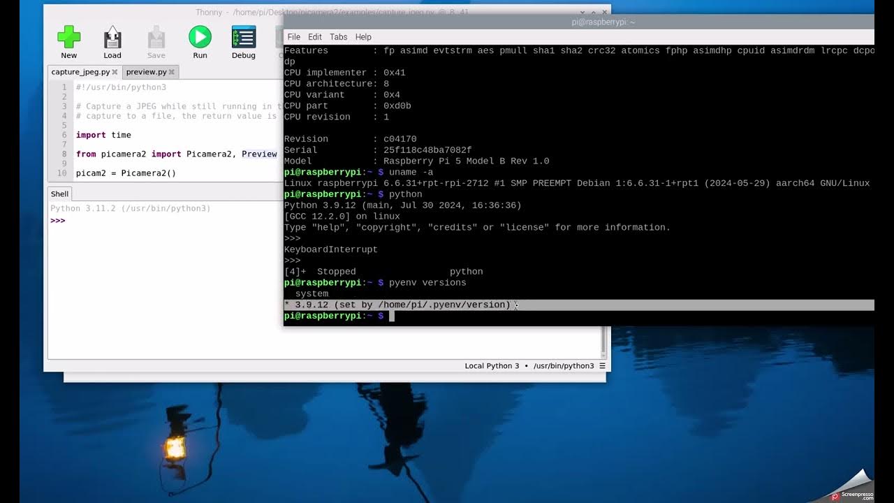 Picamera2 In Pyenv With Python39 On Raspberry Pi5 Bookworm Youtube