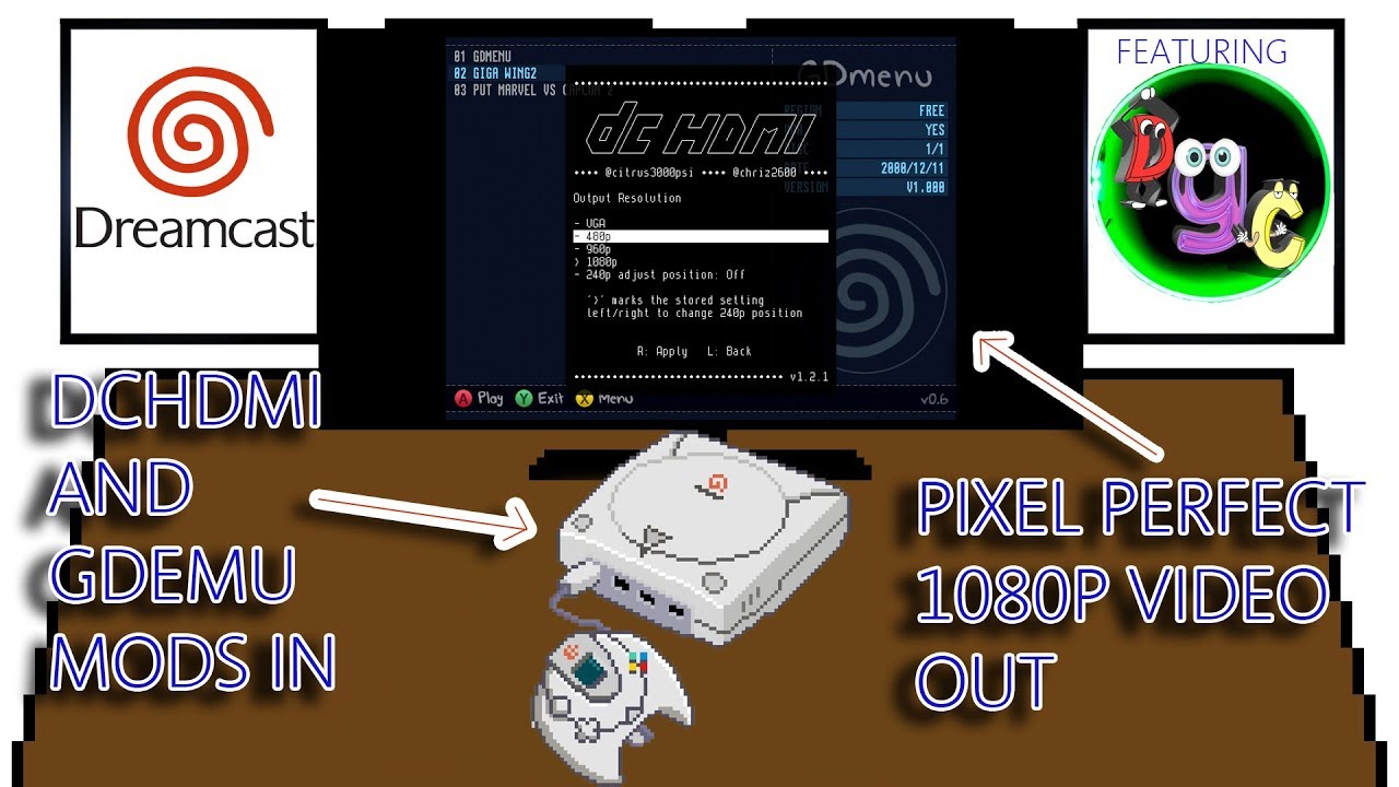 Let's Mod a Sega Dreamcast - DCHDMI and GDEMU - 1080P HDMI video out of ...