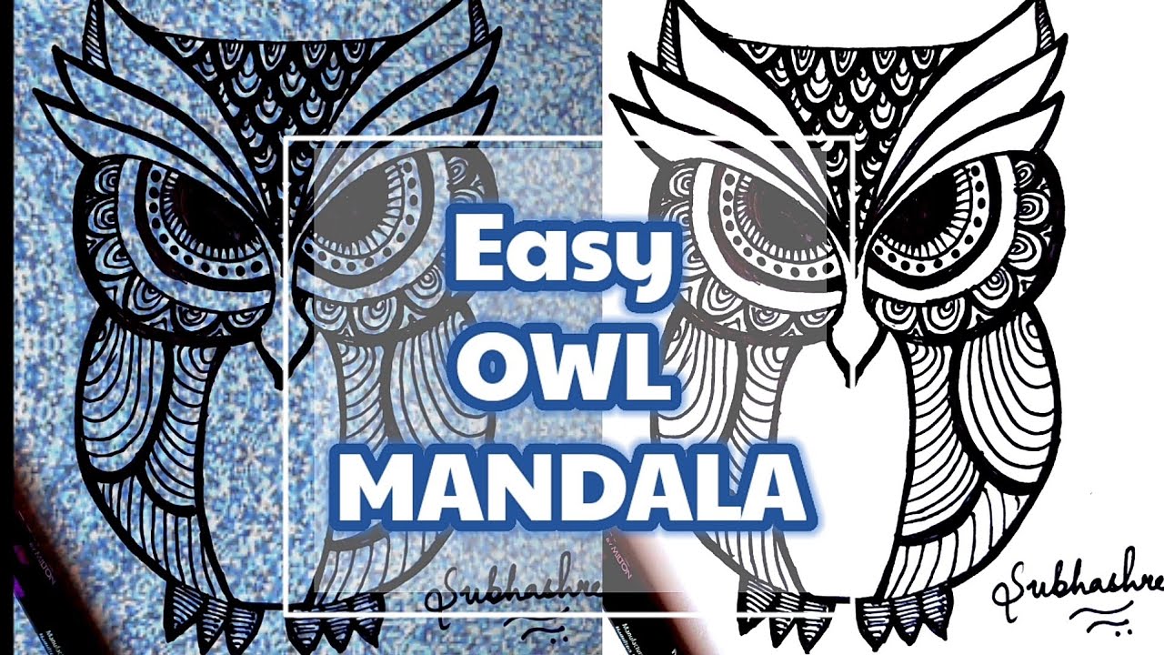 EASY OWL MANDALA | (Mandala Art for Beginners)| Mandala drawing Animals ...