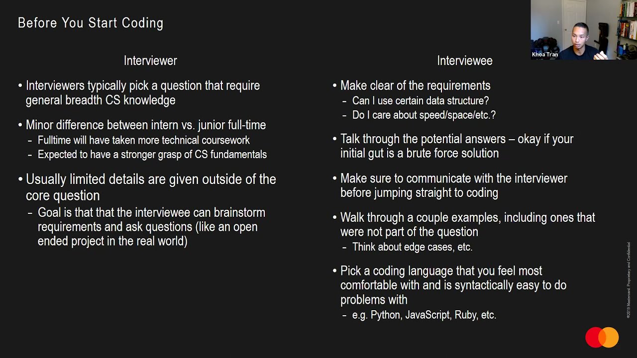 Mastercard Technical Interview Workshop 10 25 21 - YouTube