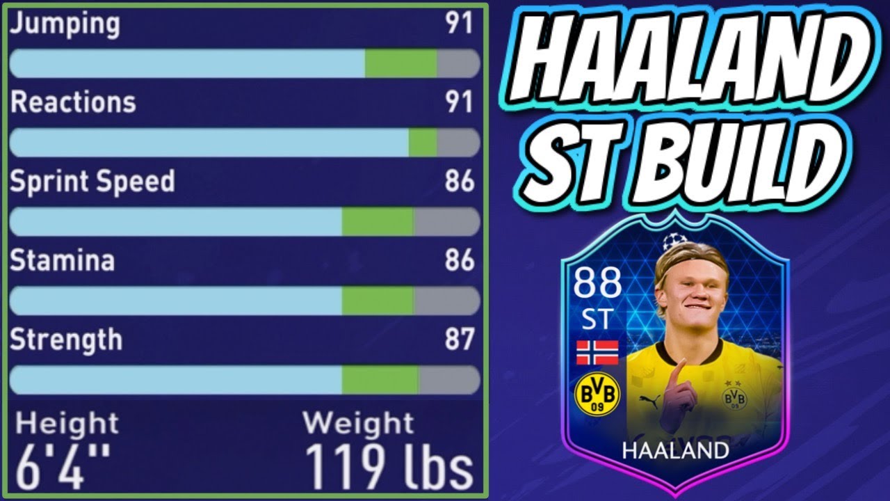 YOU MUST TRY MY BEASTLY ERLING HAALAND STRIKER (ST) BUILD in FIFA 21 ...