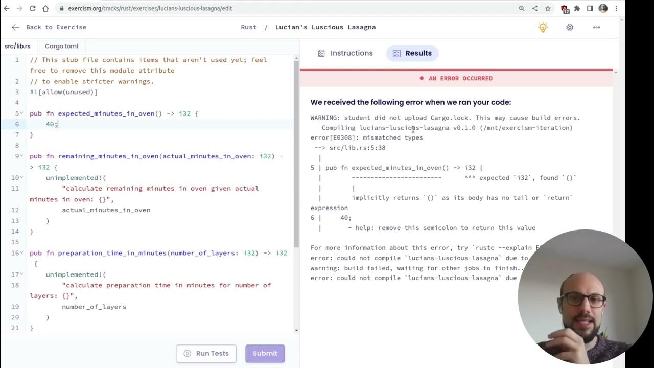 Learning Rust basics on Exercism - #12in23 - YouTube