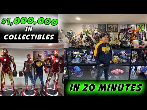 $1,000,000 in COLLECTIBLES in 20 MINUTES! 2024 Room Tour: Statues, Comics, Autographs AND MORE!