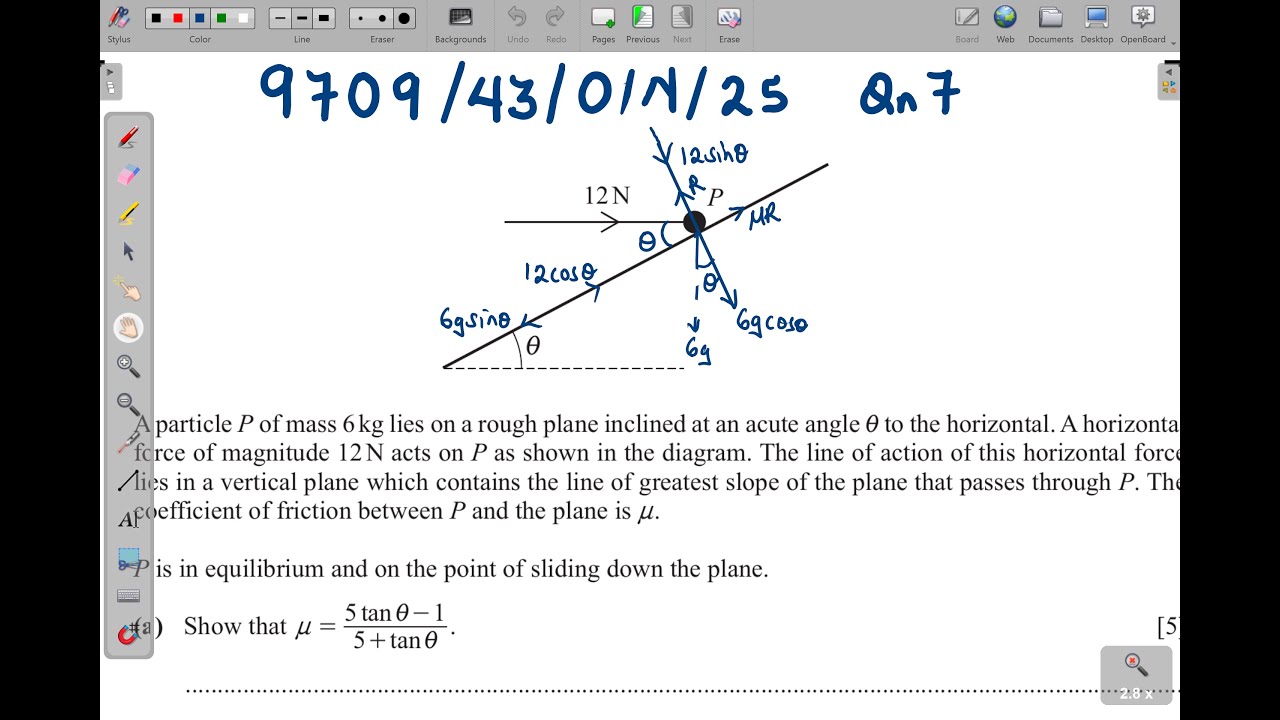 9709/43/O/N/25 -- QN 7 (INCLINED PLANE) -- MECHANICS | MATHEMATICS ...