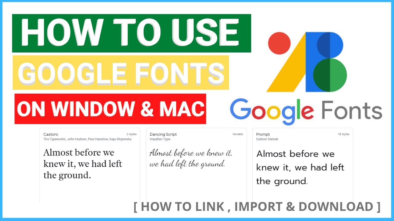 How To Install Google Fonts OFFLINE IMPORT LINK INSTALL Google How To Install Google Fonts OFFLINE IMPORT LINK INSTALL Google