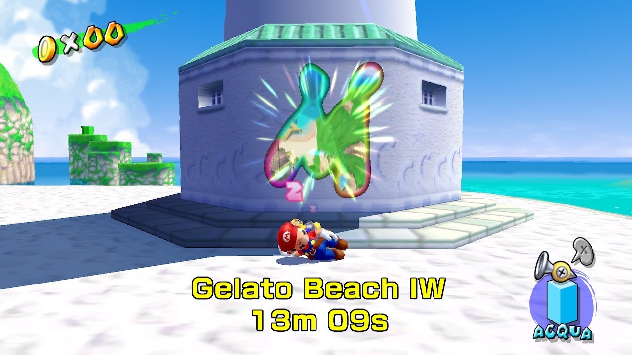 Super Mario Sunshine (Switch): Gelato Beach IW - 13m 09s [Former WR ...